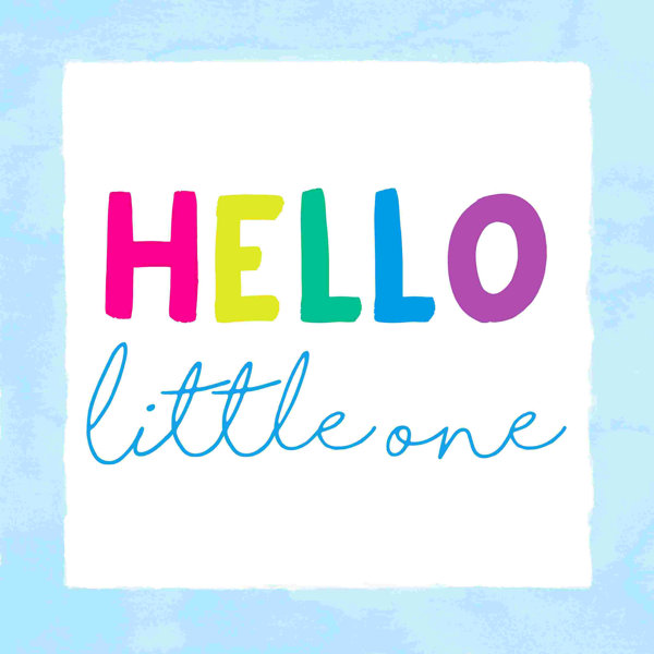 Isabelle & Max™ Hello Little One Bright Rainbow Watercolor Border - Wrapped Canvas Print | Wayfair